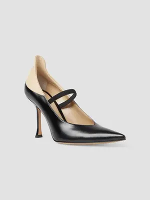 Fendi 95mm Colorblocked Leather Mary Jane Pump