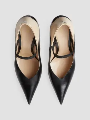 Fendi 95mm Colorblocked Leather Mary Jane Pump