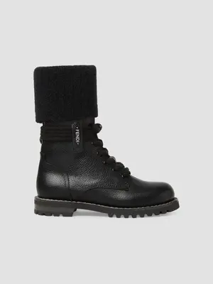 Fendi Commando Leather Combat Boots - Nero