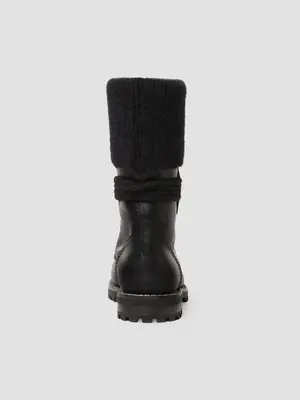 Fendi Commando Leather Combat Boots - Nero