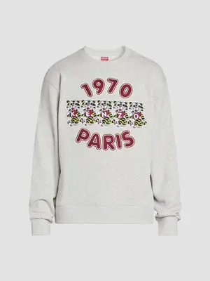 Kenzo Wild Tiger Embroidered Crewneck Sweatshirt - Pale Grey