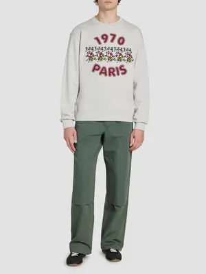 Kenzo Wild Tiger Embroidered Crewneck Sweatshirt - Pale Grey
