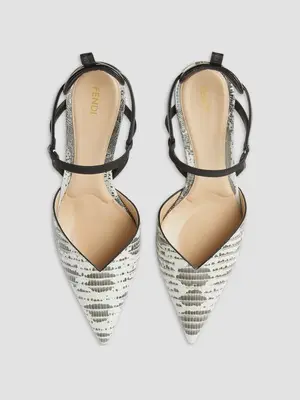 Fendi Very Colibri 55mm Snake-embossed Slingback Pumps