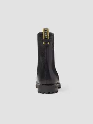 Fendi Commando Leather Chelsea Boots - Nero