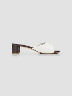 Bottega Veneta Livia 40mm Leather Mules - Alabaster
