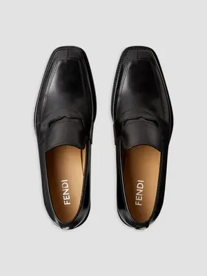 Fendi 1996 Leather Penny Loafers - Nero