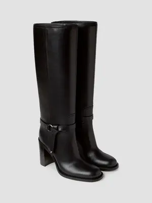 Fendi 95mm Dressage Knee-high Leather Boots - Nero