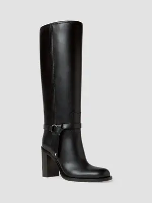 Fendi 95mm Dressage Knee-high Leather Boots - Nero