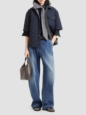 Brunello Cucinelli Comfort Cotton Loose Curved Trousers