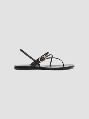 HERBERT LEVINE Starry-eyed Leather Sandals - Dark Brown