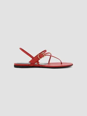 HERBERT LEVINE Starry-eyed Leather Sandals - Red