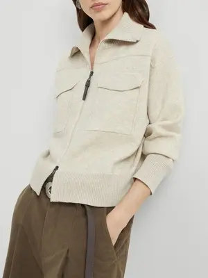 Brunello Cucinelli Cashmere Double Knit Cardigan