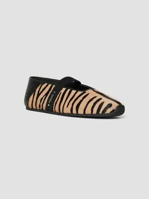 Fendi Academia Printed Calf-hair Flats - Nero