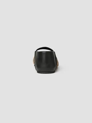 Fendi Academia Printed Calf-hair Flats - Nero