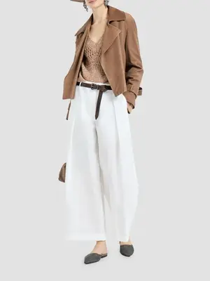 Brunello Cucinelli Linen Dazzling Braids Sweater