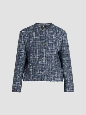 Etro Tweed Round Neck Jacket