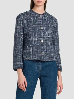 Etro Tweed Round Neck Jacket