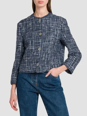 Etro Tweed Round Neck Jacket