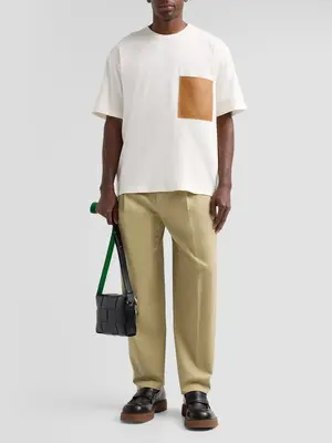 Bottega Veneta Leather Pocket Crewneck T-shirt - Parchment