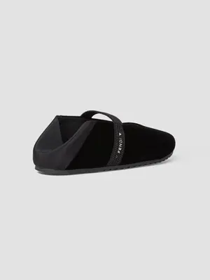 Fendi Academia Velvet Flats - Nero