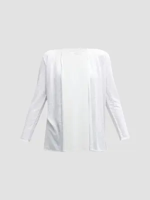 Majestic Filatures Stretch Linen Open-front Cardigan