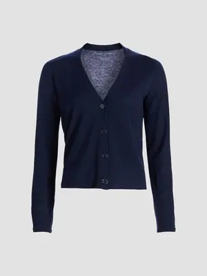 Majestic Filatures Fitted V-neck Cardigan - Marine