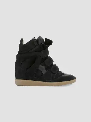 Isabel Marant Étoile Bekett Leather & Suede High-top Platform Sneakers - Black
