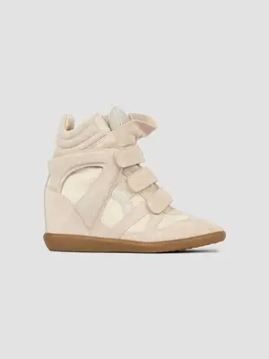 Isabel Marant Étoile Bekett Leather & Suede High-top Platform Sneakers Ecru