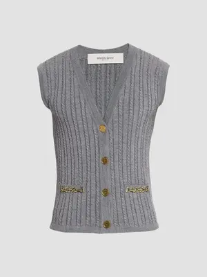GOLDEN GOOSE Journey Cable-knit Sweater Vest