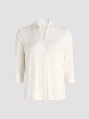 Majestic Filatures Soft Touch Semi-relaxed Shirt - Cream