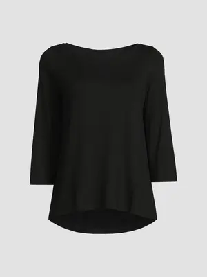 Majestic Filatures Soft Touch Pleated Back Top - Noir