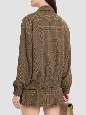 GOLDEN GOOSE Journey Plaid Wool Bomber Jacket