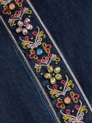 Cinq À Sept Birdie Embellished Denim Top