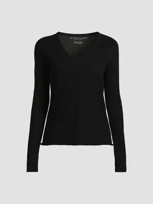 Majestic Filatures Cashmere V-neck Sweater - Noir