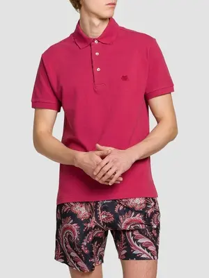 Etro Piqué Cotton Polo Top