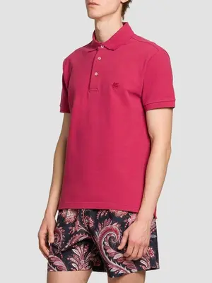 Etro Piqué Cotton Polo Top