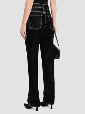 GOLDEN GOOSE Journey Velvet-effect High-rise Straight-leg Jeans
