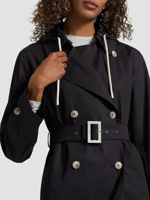 Herno Techno Taffeta Hooded Trench Coat