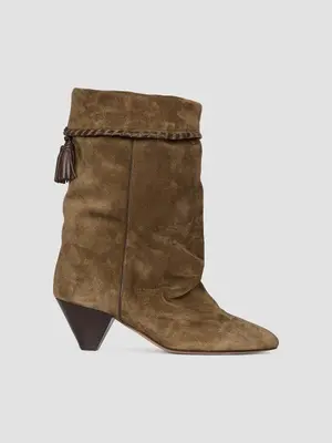 Isabel Marant Étoile Dalby Suede Whipstitch Booties - Bronze