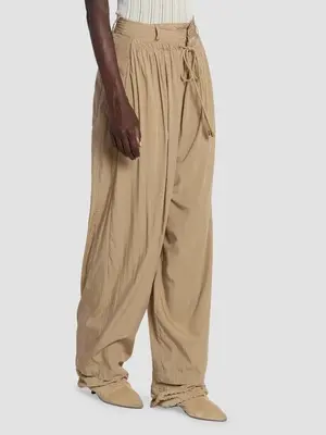 Isabel Marant Étoile Inaya Pleated Drawstring Modal-blend Pants - Khaki
