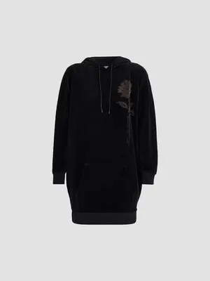 GOLDEN GOOSE Journey Velvet Hoodie Minidress