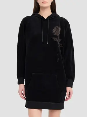 GOLDEN GOOSE Journey Velvet Hoodie Minidress