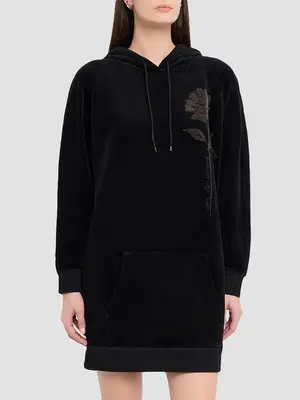 GOLDEN GOOSE Journey Velvet Hoodie Minidress