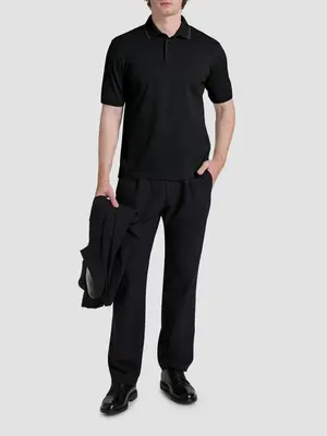 Herno Knit Cotton Polo Shirt - Blue Navy