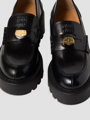 Miu Miu Brushed Leather Loafers