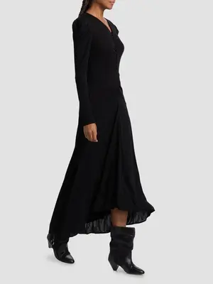 Isabel Marant Étoile Nejma Ruched Puff-sleeve Maxi Dress