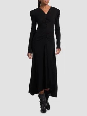 Isabel Marant Étoile Nejma Ruched Puff-sleeve Maxi Dress