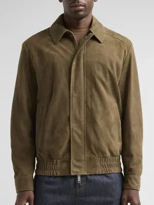 SLOWEAR Suede Bomber Jacket