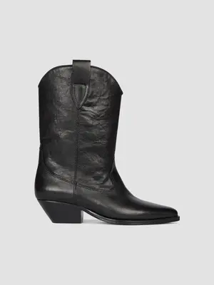 Isabel Marant Étoile Duerto Leather Cowboy Boots - Black