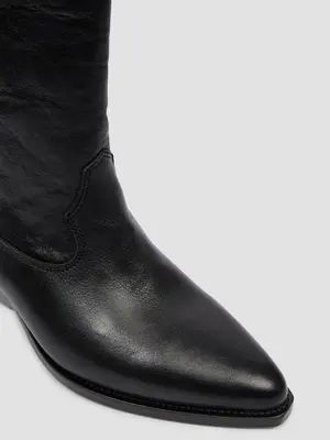 Isabel Marant Étoile Duerto Leather Cowboy Boots - Black